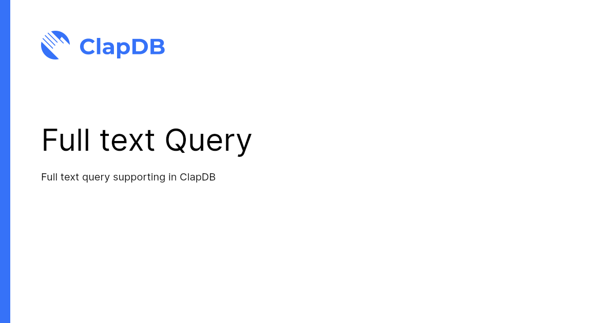 Full text Query | ClapDB Docs